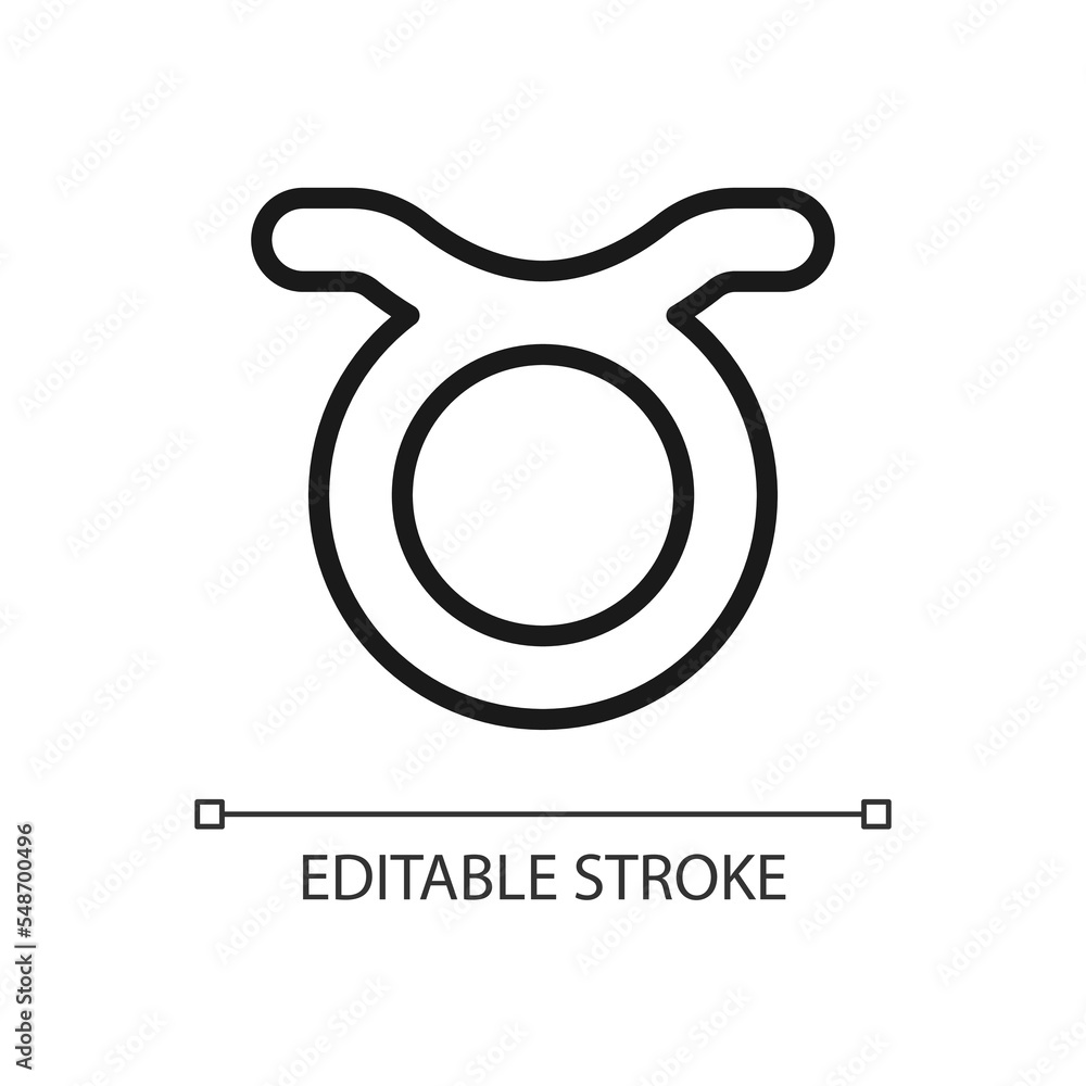 Taurus pixel perfect linear icon. Earth star sign. Element of modern ...