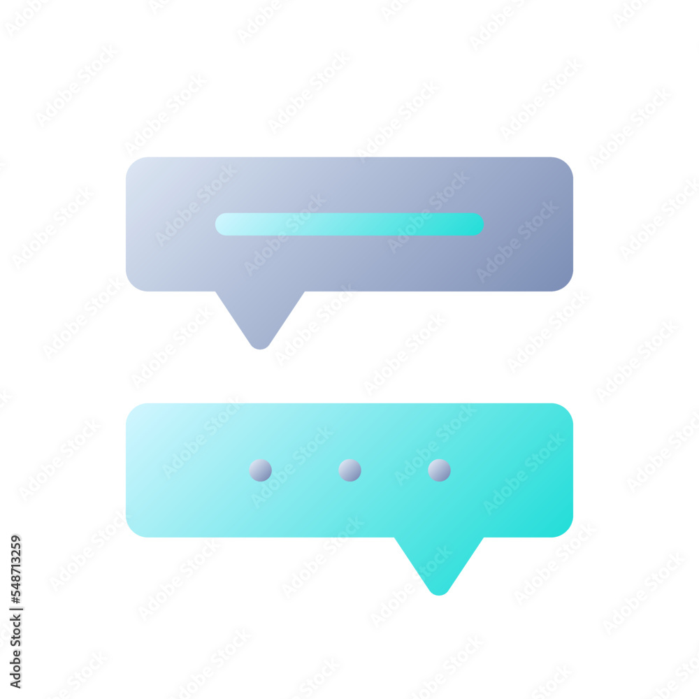 Vector de Stock Communication with chat bot flat gradient two-color ui icon. Automated ...