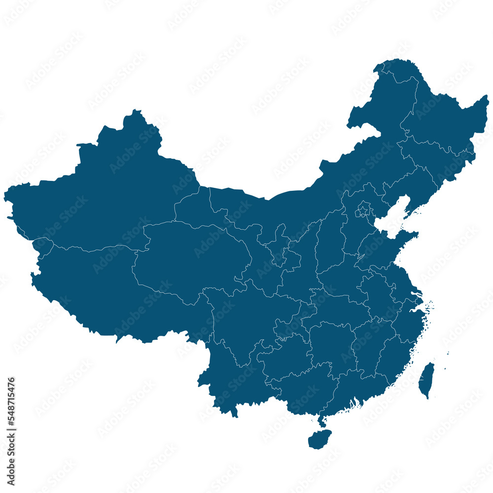 Map of China divided in the prefecture. Stock Illustration | Adobe Stock