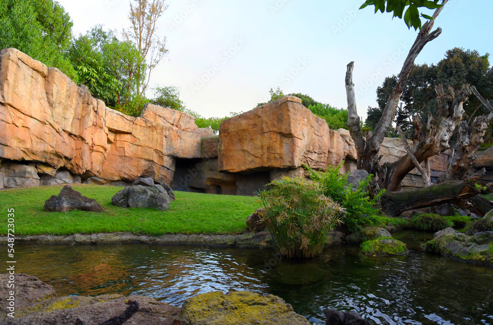 River in equatorial forest, Stones, rocks and mountains in Madagascar ...