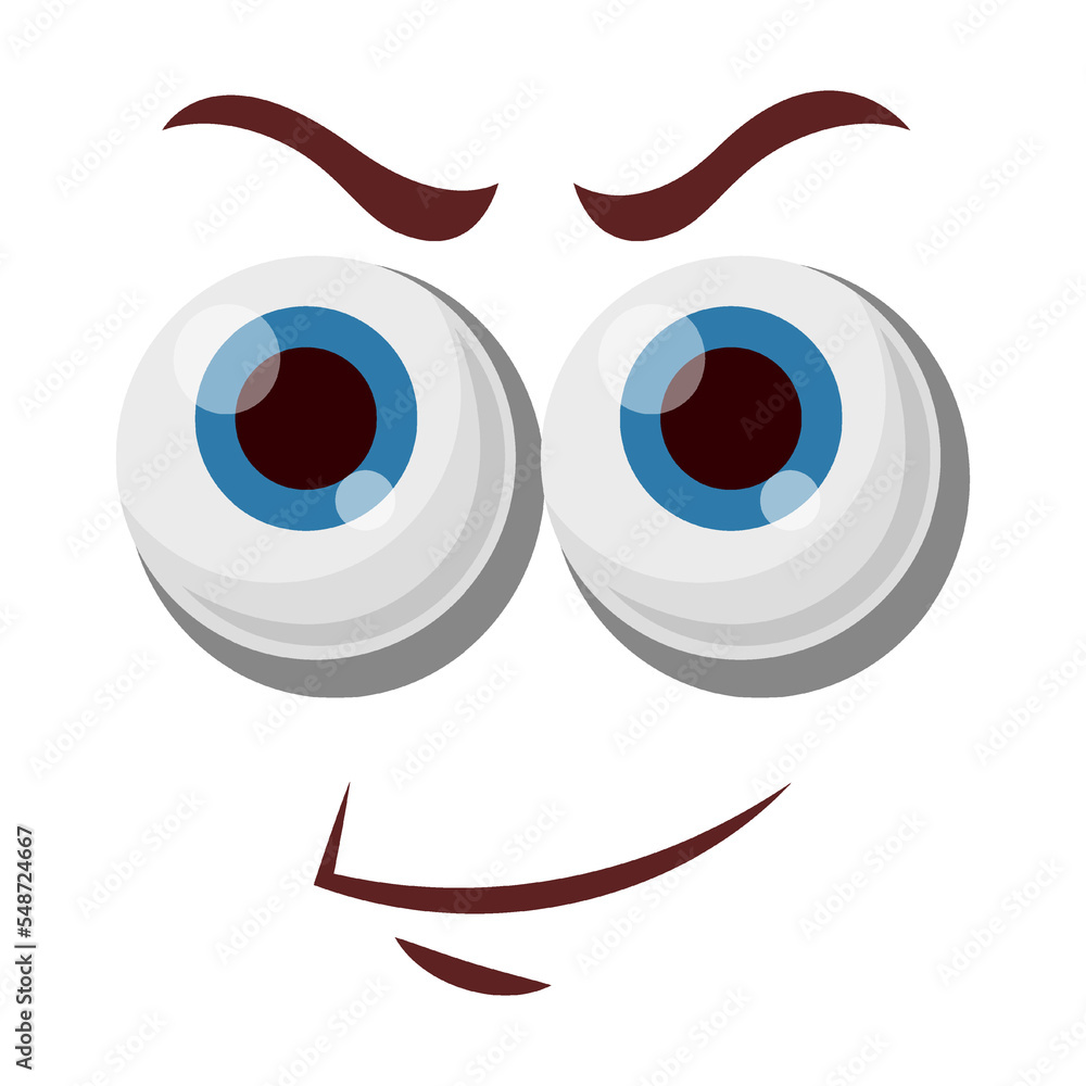 Vector de Stock Comic focused and purposeful face expression vector ...