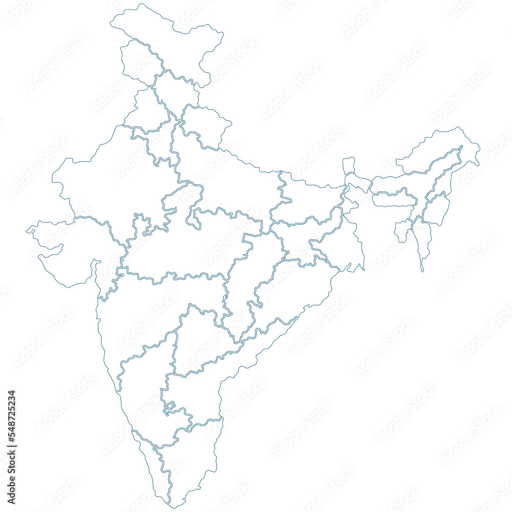 Outline map of India Stock Illustration | Adobe Stock