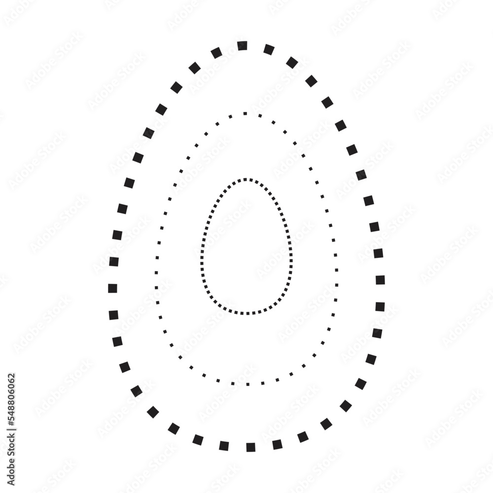 Tracing oval shape symbol, dashed and dotted broken line element for ...