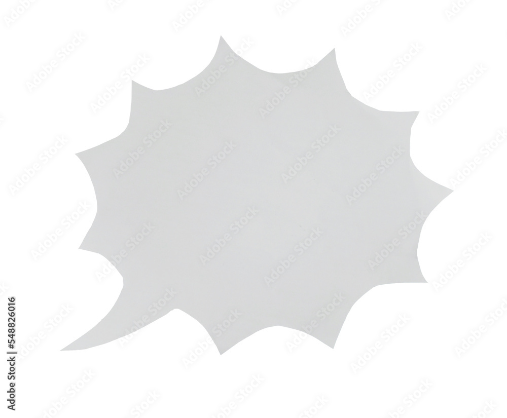 Paper bubble text in abstract shape. Bubble speech in white crumpled ...