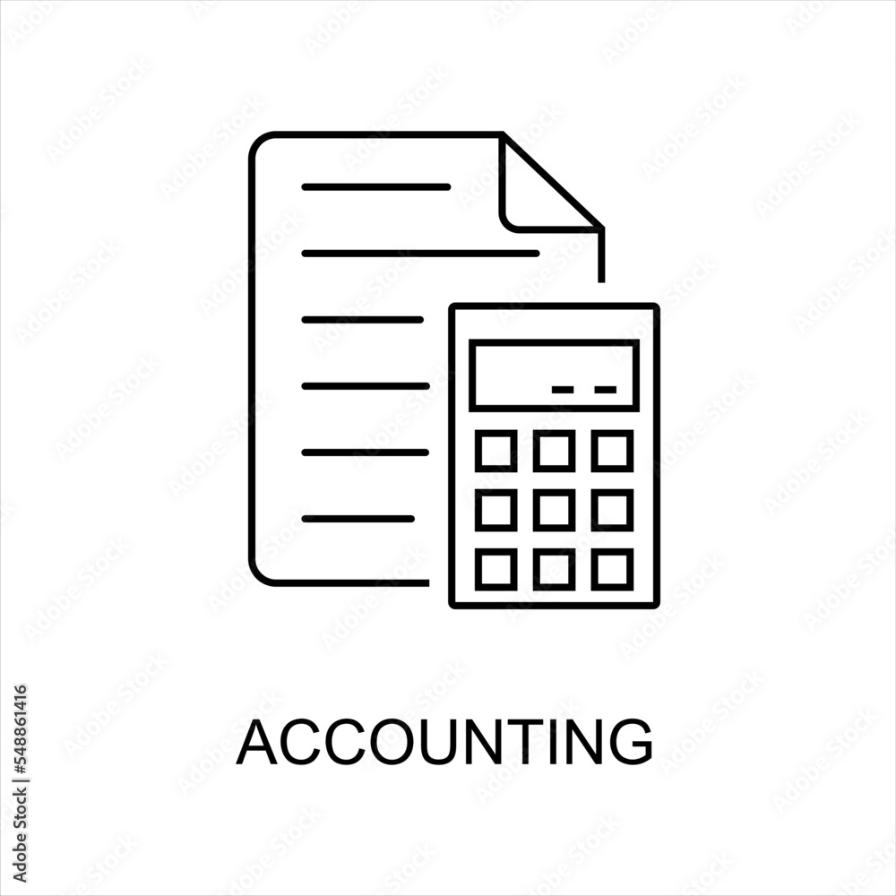Accounting line icon, outline vector sign, linear pictogram isolated on ...