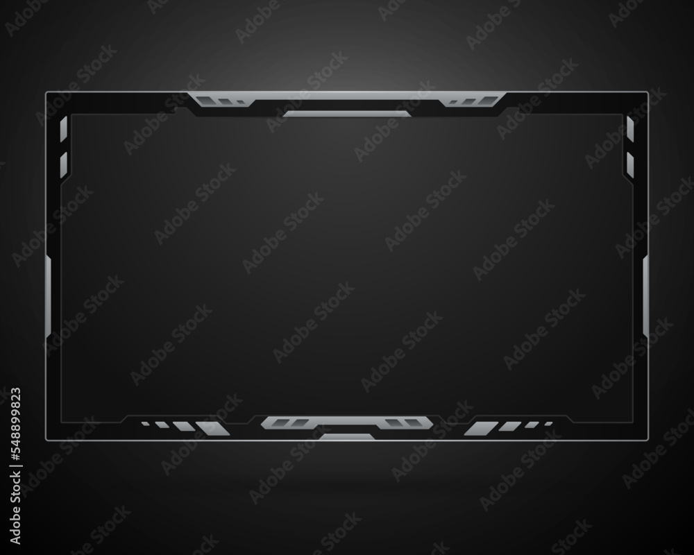 Metallic borders game overlay screen interface panel for live video ...