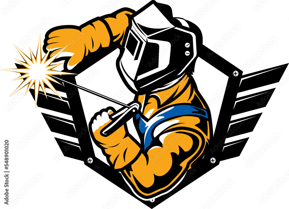 Welder logo on white background vector illustration Stock Illustration ...