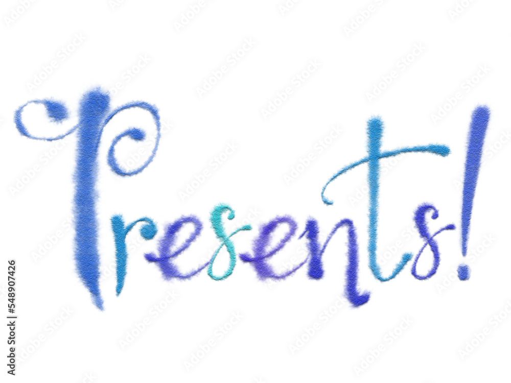 PNG file "Presents!" Sign Written in Snow Texture on White Background ...