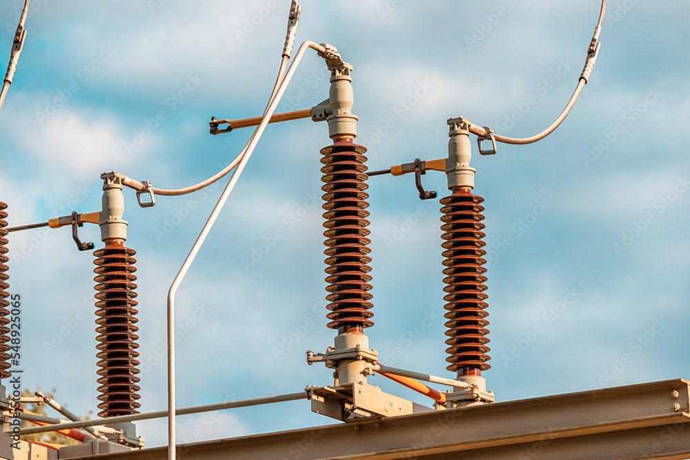 Stock-Foto „Current and voltage converter for an electrical substation ...