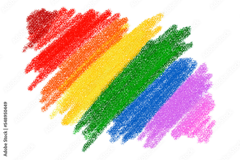 Ilustración de Stock Rainbow spectrum crayon scribble doodle stripe ...