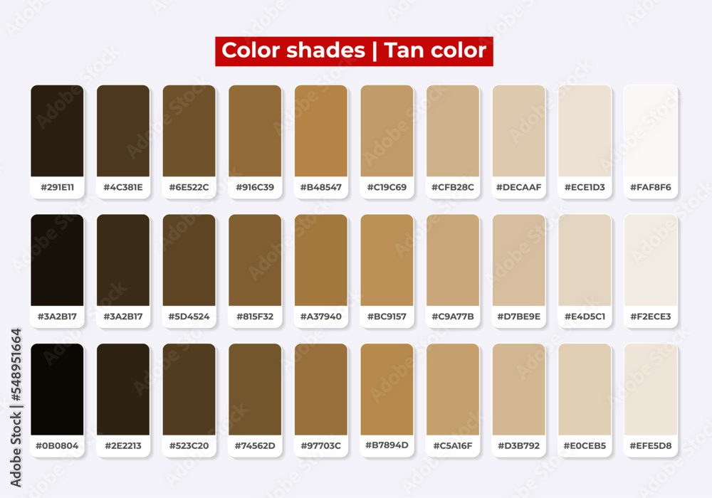 Color palette, Tan/brown color shades, Color harmony, Set of trendy ...