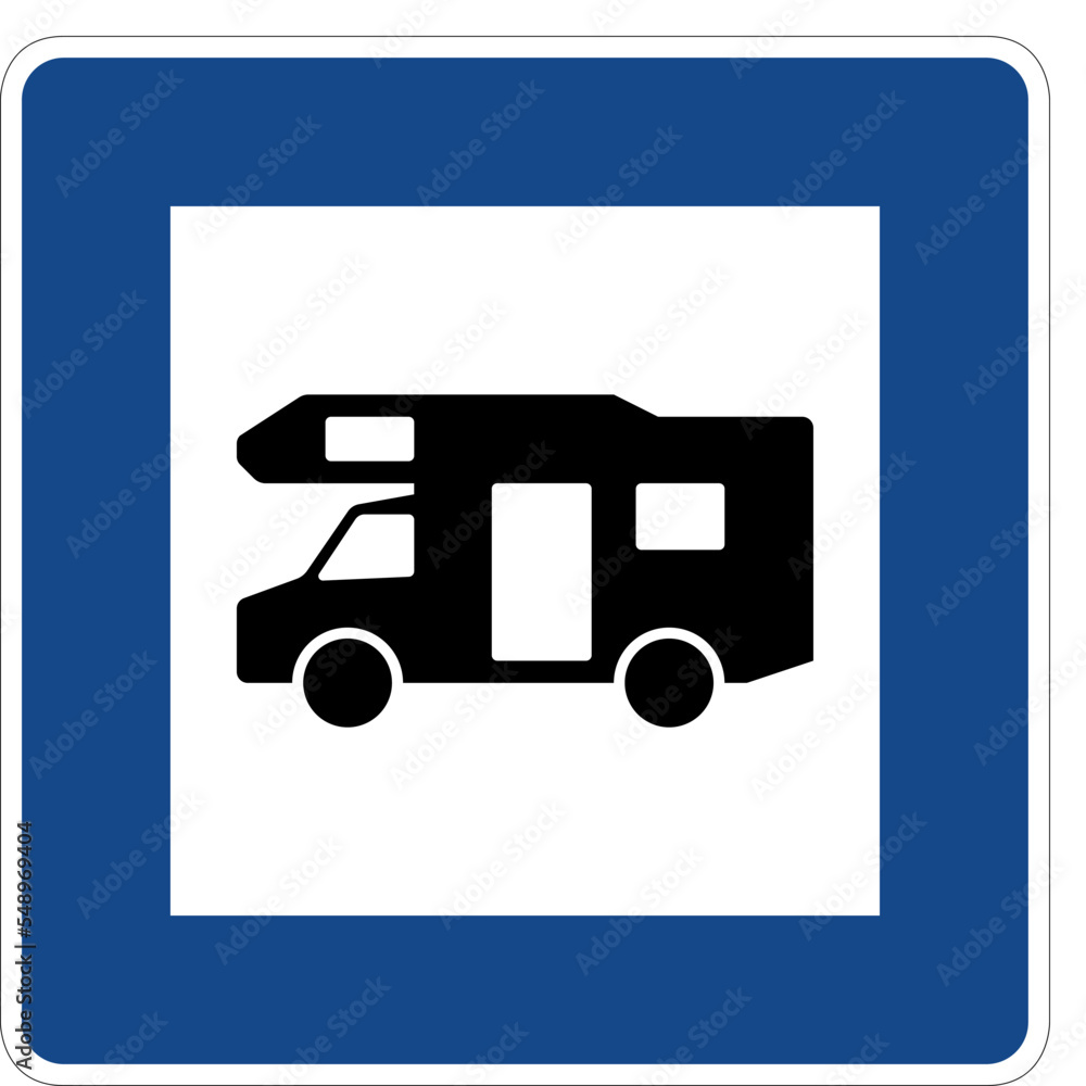 Motorhome parking sign sign, Service Signs, road signs germany Stock ...