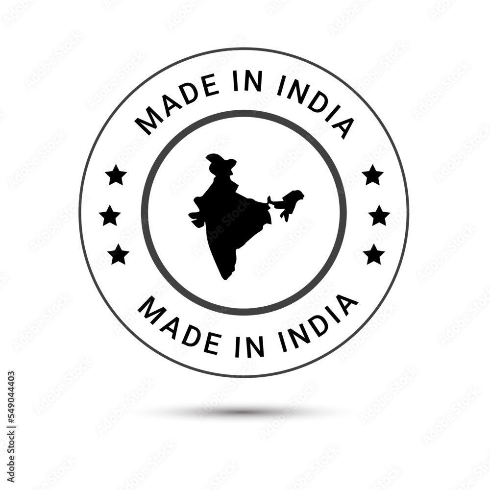 Made in India vector logo. Indian flag logo design Stock Vector | Adobe ...