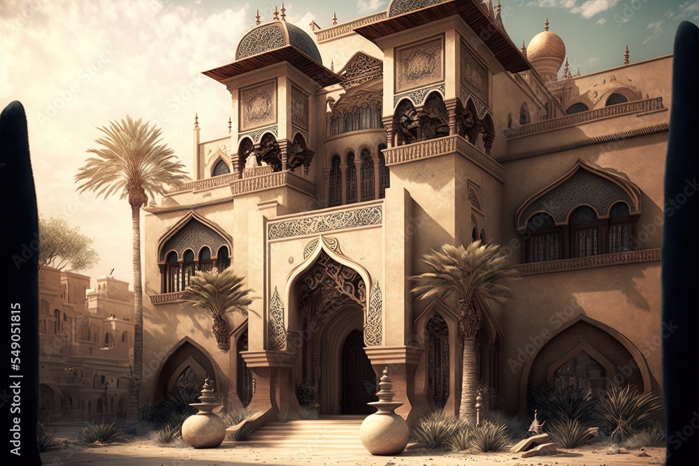 Arabian Architecture House And Building Stock Illustration | Adobe Stock