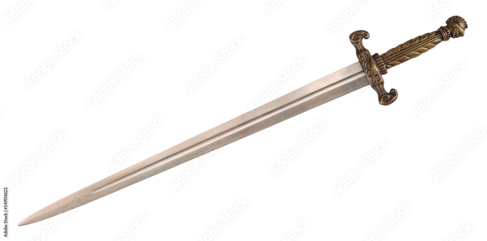 Old sword medieval weapon blade knight equipment with ornate handle ...
