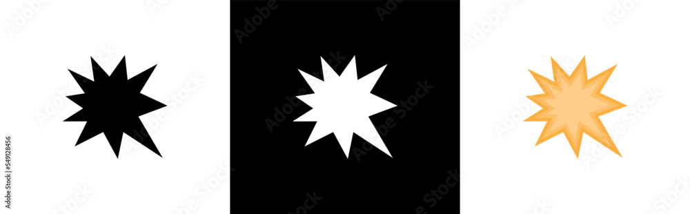 explosion icon. starburst splash symbol. bomb signs stickers, vector ...