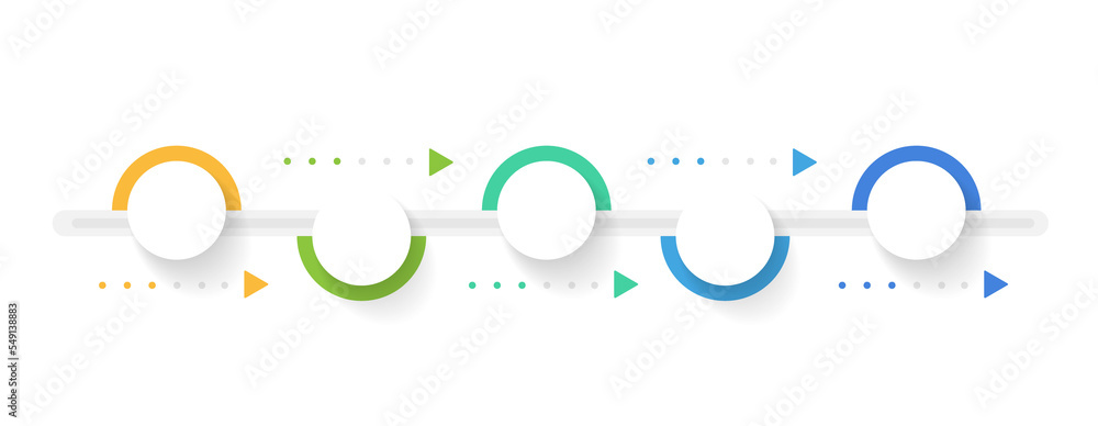 Infographic PNG template for business. 5 Steps Modern Timeline diagram ...