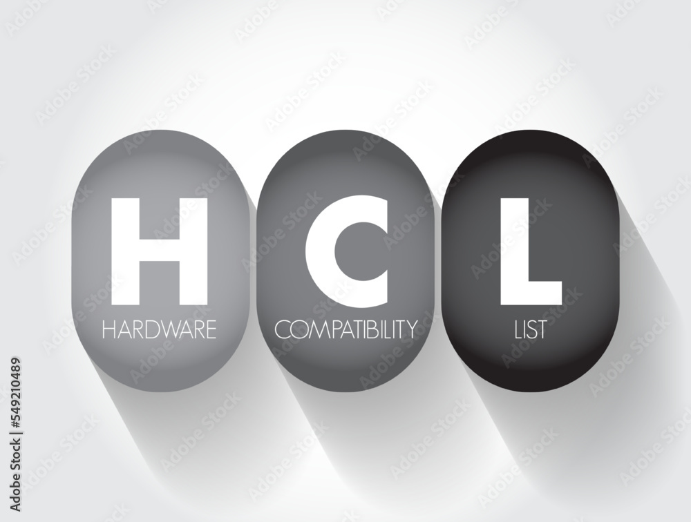 HCL - Hardware Compatibility List is a database of hardware models and their compatibility with ...