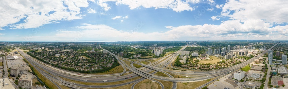 Highway for high speed commute and road traffic avoidance. Cars ...