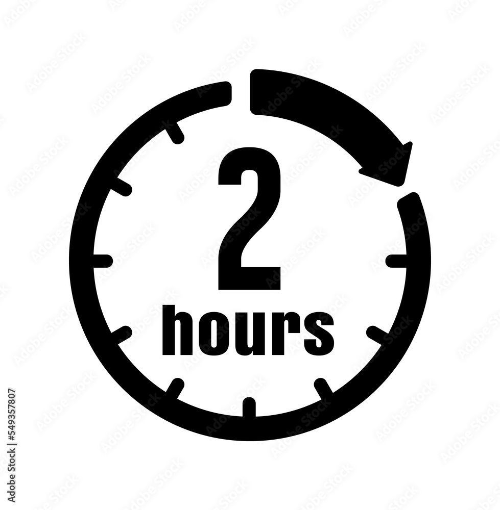 Timer, clock icon illustration ( 2 hours ) / png ( background ...