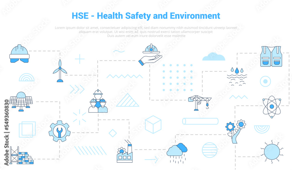 hse health safety environment concept with icon set template banner ...
