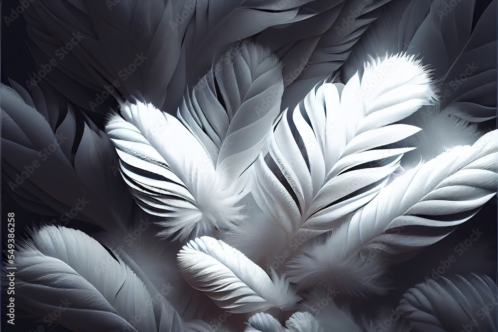white feathers background as beautiful abstract wallpaper header Stock ...