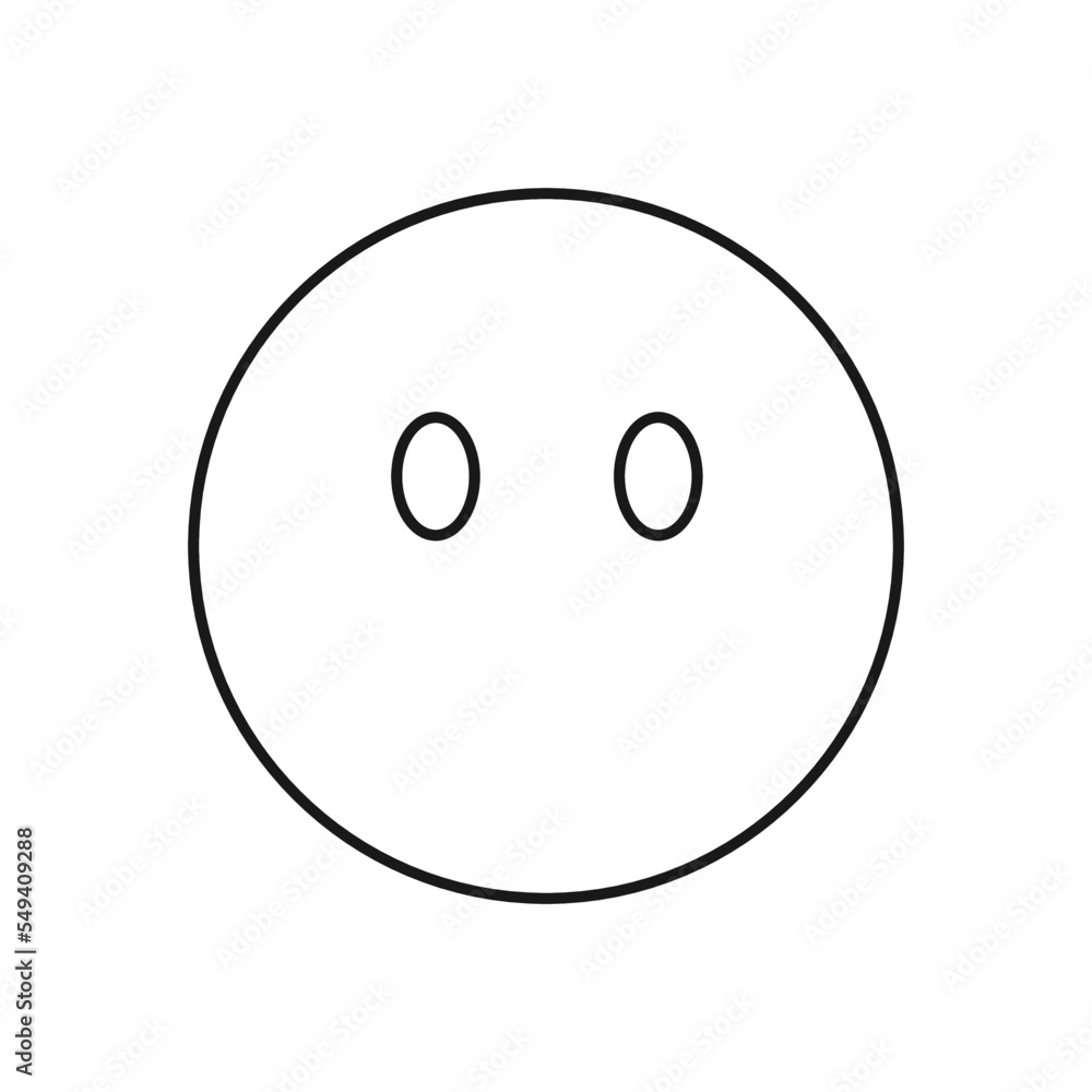 Image vectorielle Stock Face without mouth emoji. Mouthless face ...