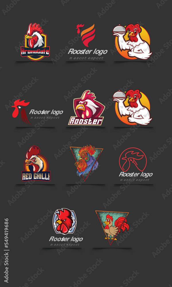 Rooster mascot sport logo design, Rooster mascot logo, Rooster mascot ...