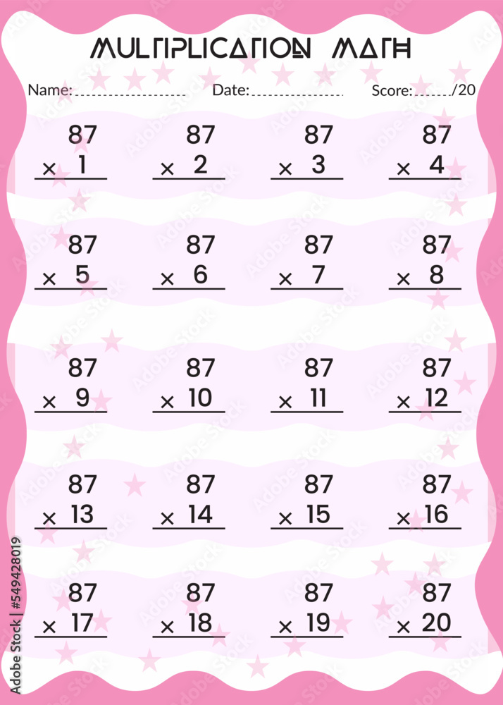 Multiplication Math for Kids. This is the perfect Kid's Multiplication ...