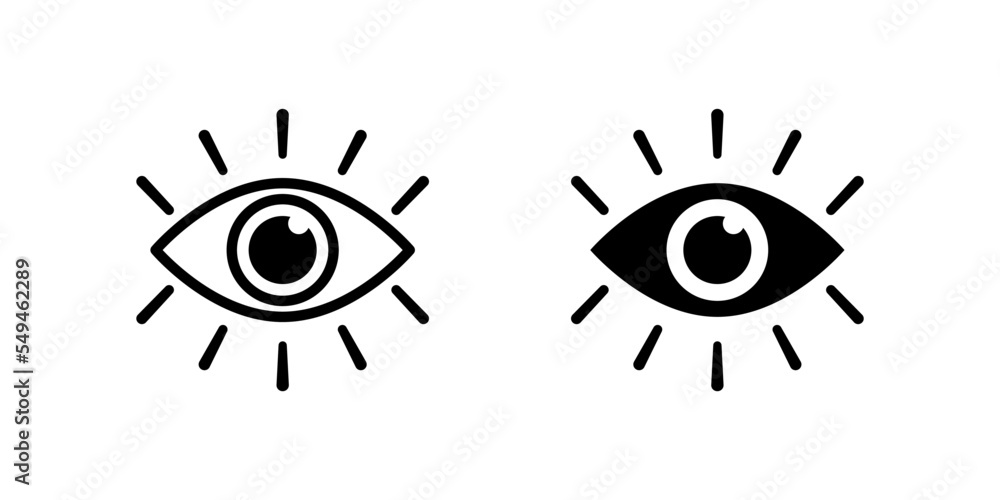Vector illustration of Eye icon set isolated Stock Vector | Adobe Stock