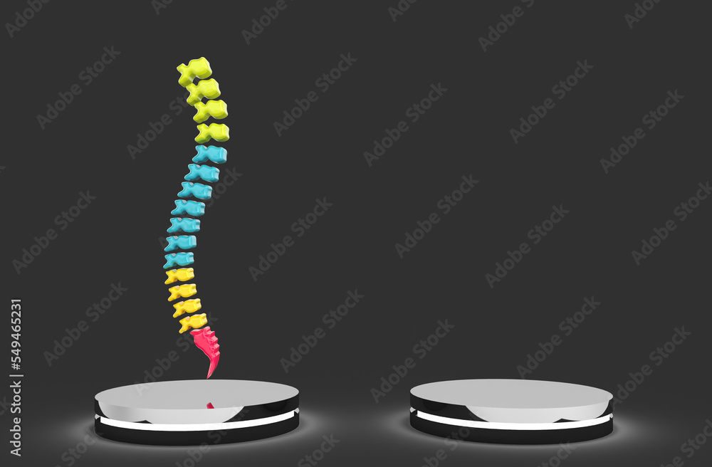 Стоковая иллюстрация «3D Realistic human spine backbone and vertebral ...