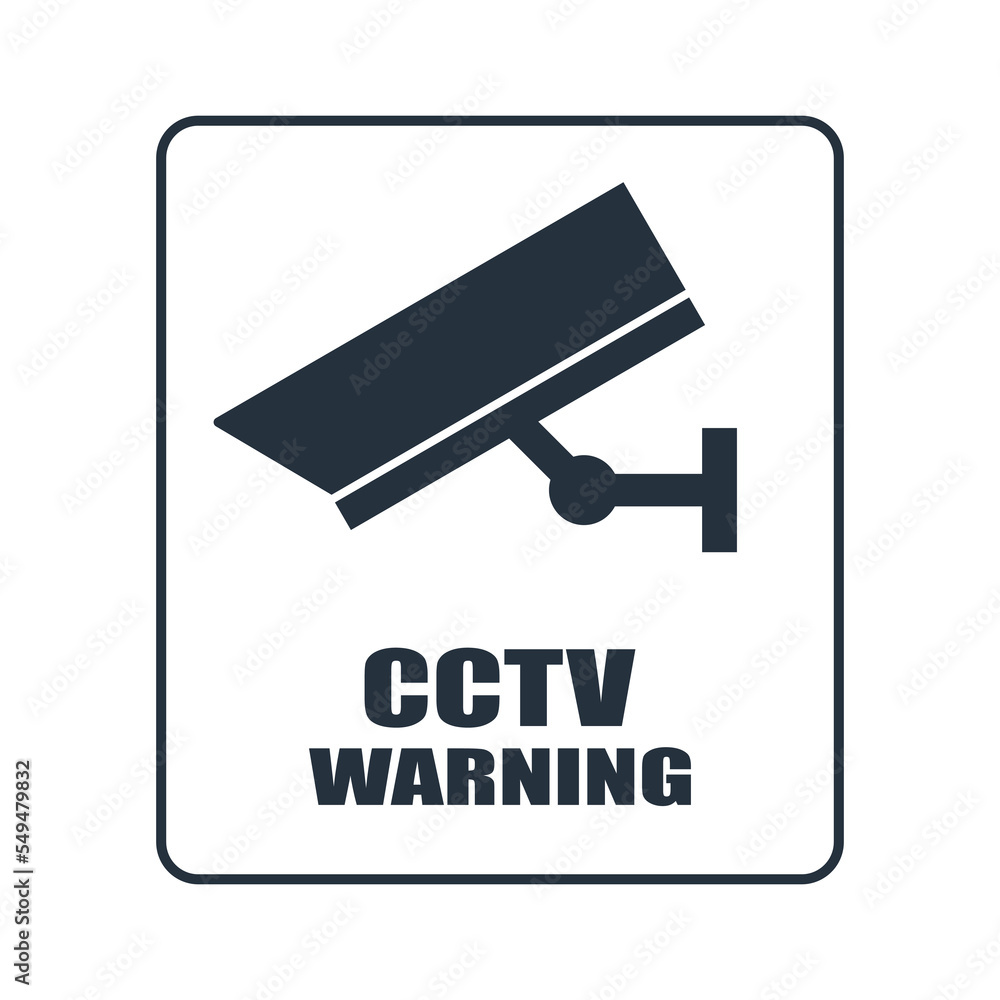 cctv sign, security camera stickers, video surveillance camera icons ...