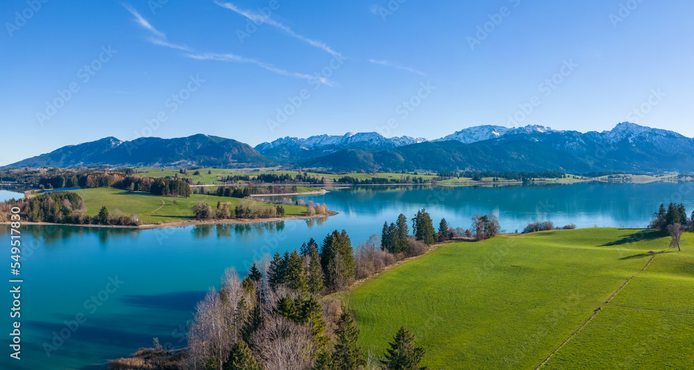 Forggensee in the Allgäu lake and mountains Stock Photo | Adobe Stock
