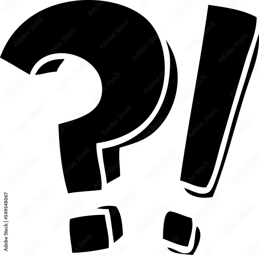 outline cartoon question mark and exclamation mark Stock Vector | Adobe ...