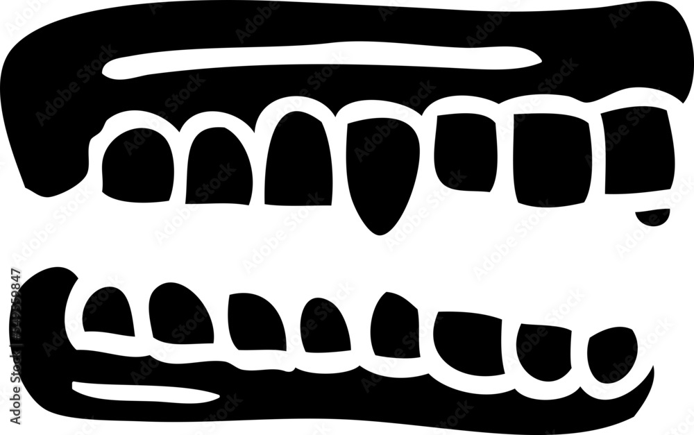 outline cartoon false teeth Stock Vector | Adobe Stock