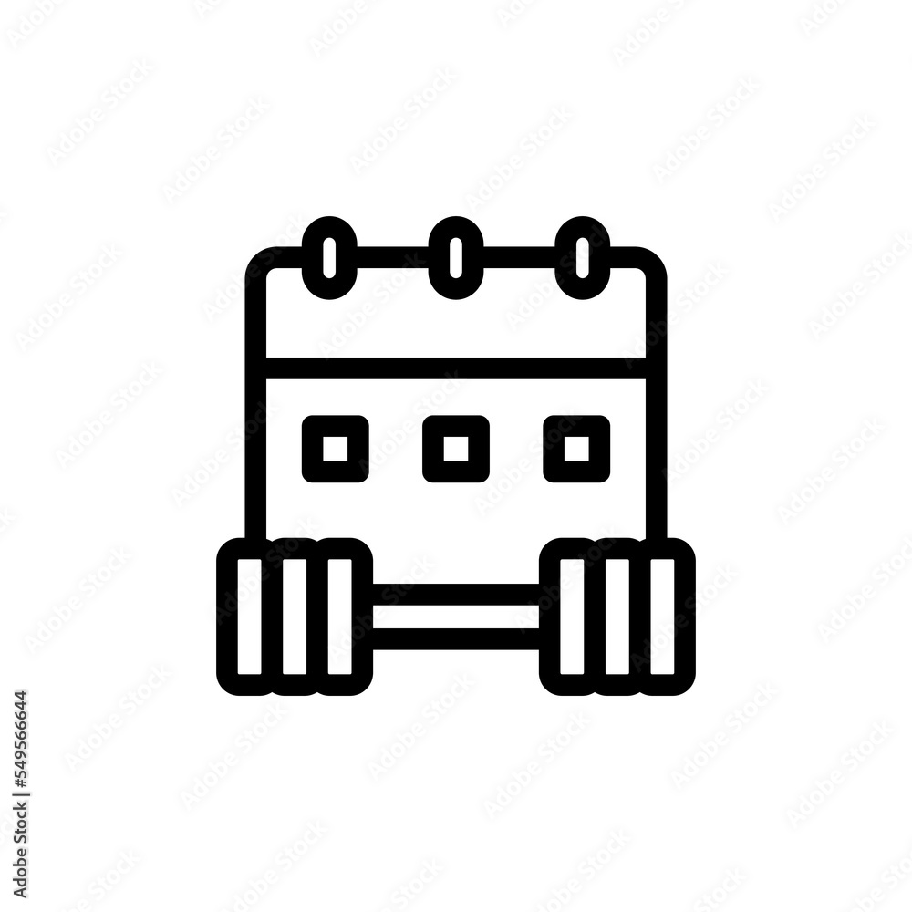 Training Schedule outline icon. Health schedule symbol.Training ...