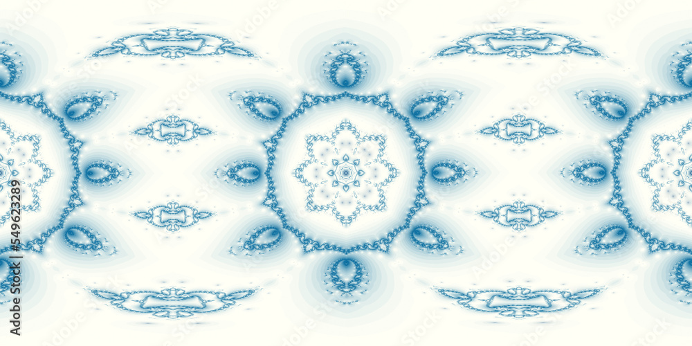 360-degree background with infinite snow fractals, equirectangular ...