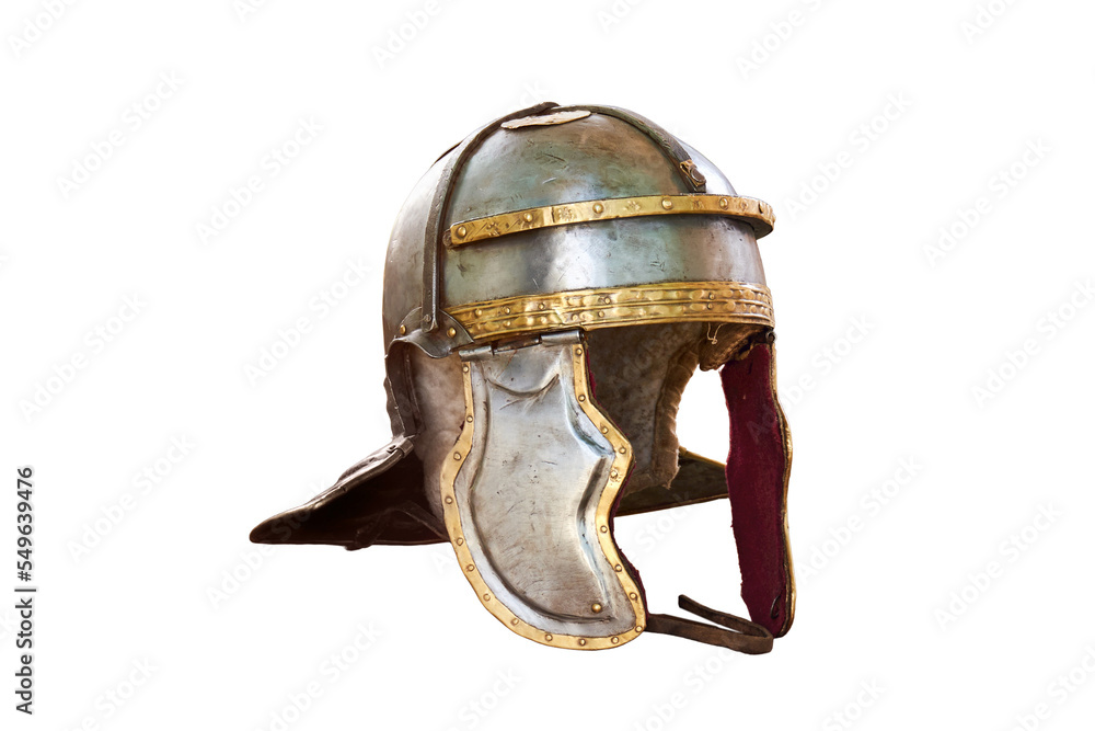 Ancient Roman helmet, vintage soldier armor to protect the head in ...