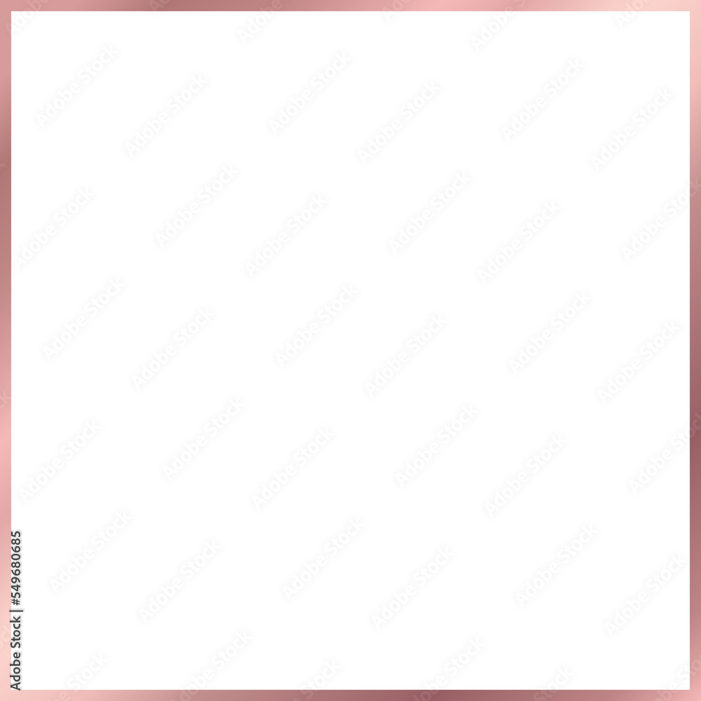 rose gold square frame isolated on transparent background, luxury ...