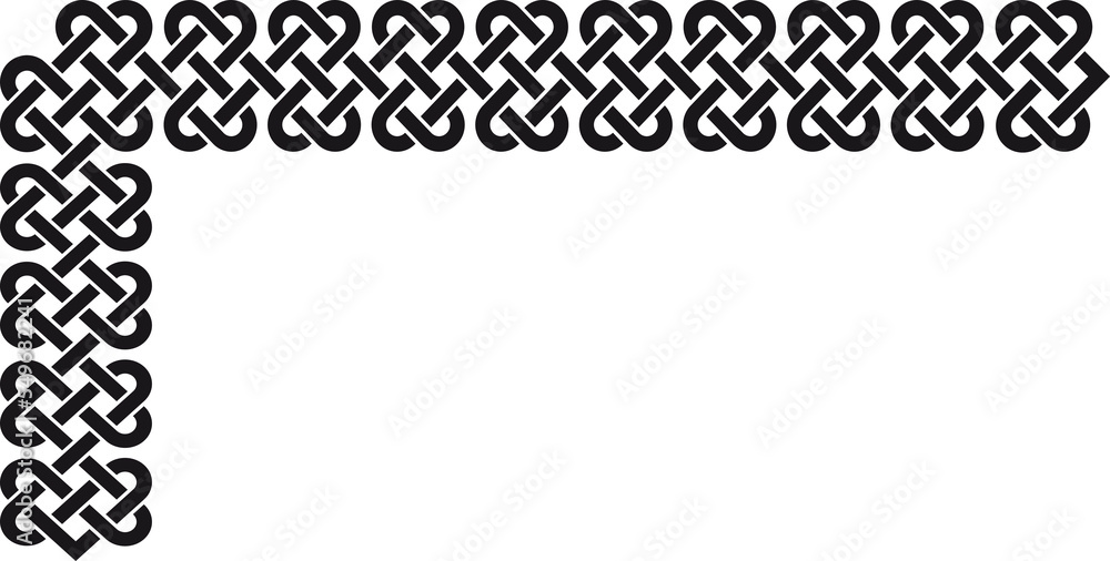 Stock-Illustration „L-shaped frame with braided Celtic knots, black. L ...