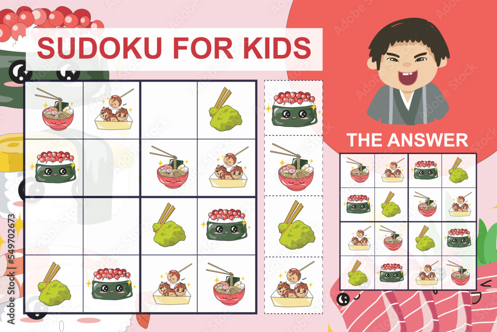 Printable Sudoku for kids. Education worksheet for children. Printable ...