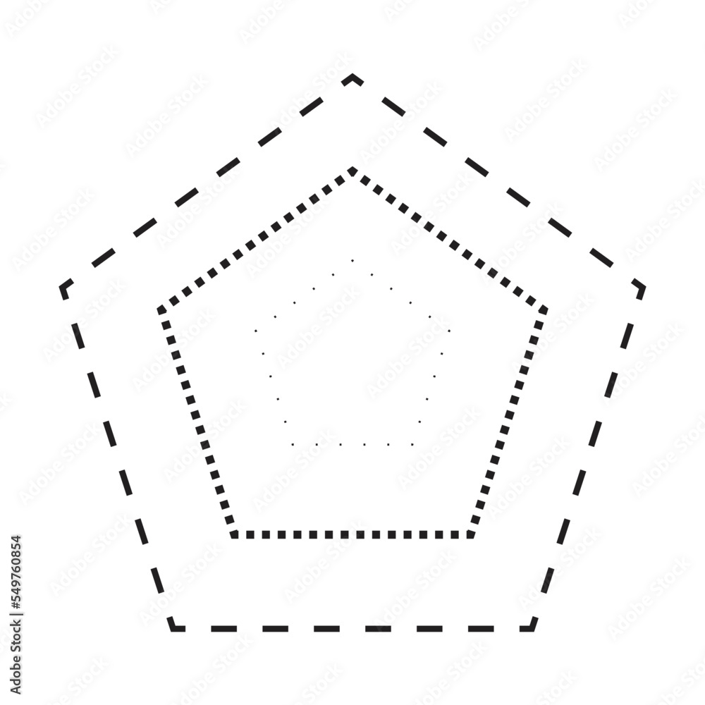 Tracing pentagon shape symbol, dashed and dotted broken line element ...