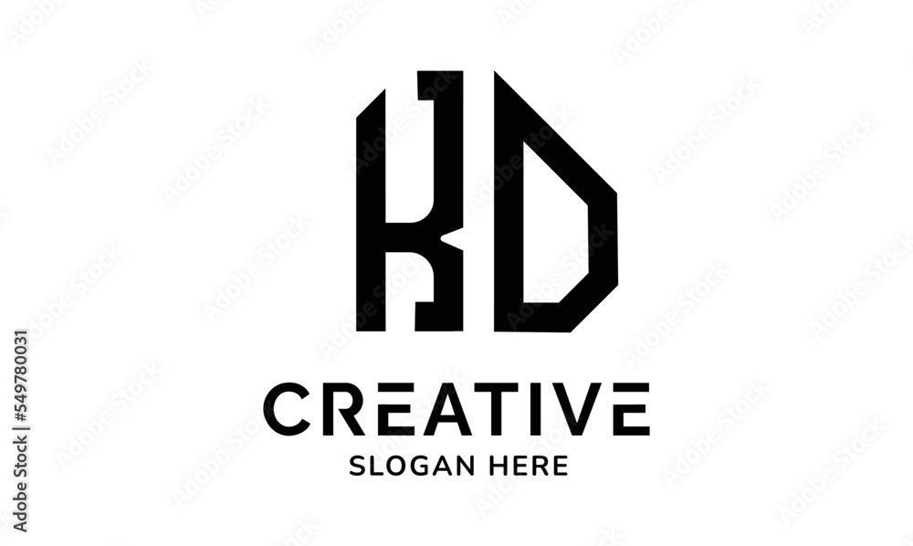 KD Polygon logo design monogram, KD polygon vector logo, KD with ...