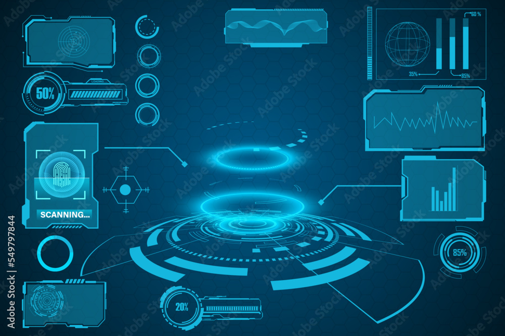 Vector de Stock abstract technology futuristic concept hud interface hologram elements of ...
