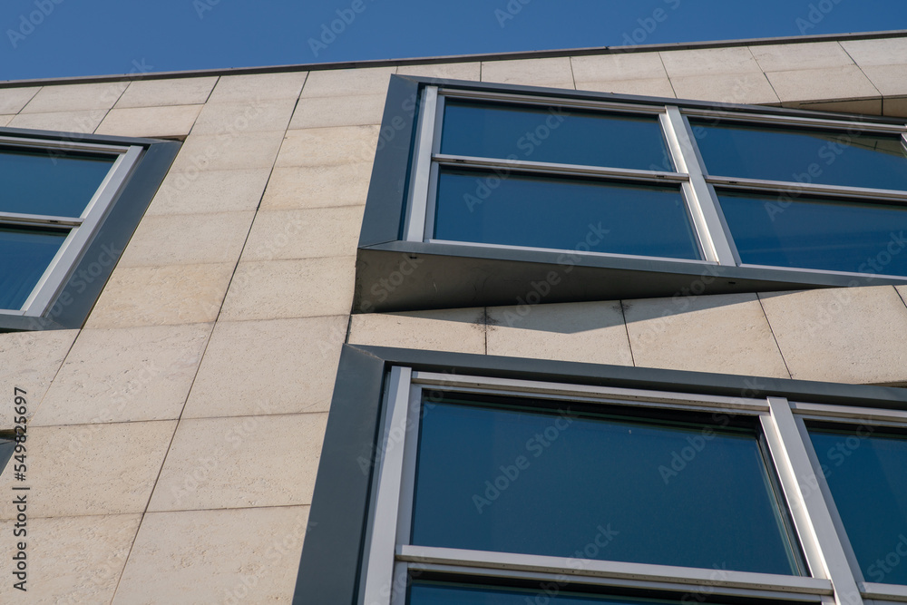 window and mullion on a contemporary modern building. The details of ...