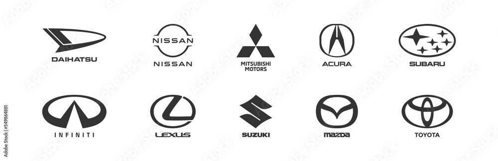 Vector de Stock Japanese brand logotype. Honda, toyota, lexus company ...