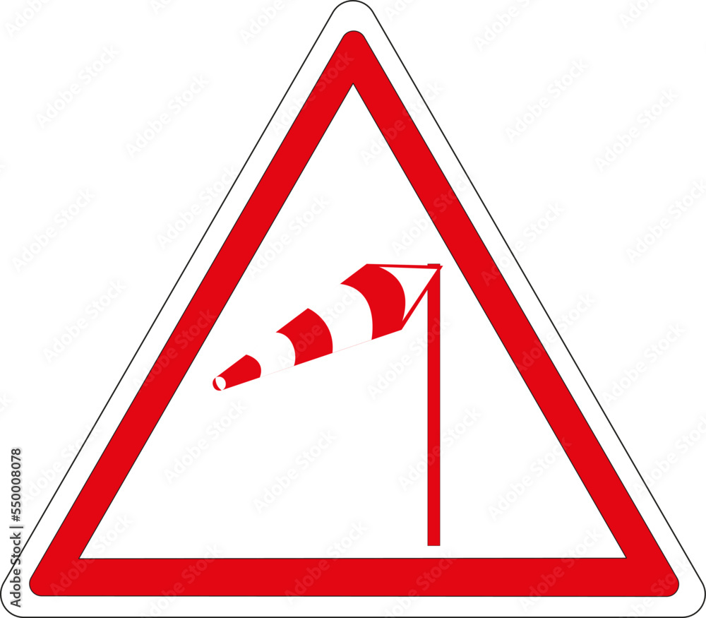 Panneau de signalisation français : Risque de forts vents latéraux ...