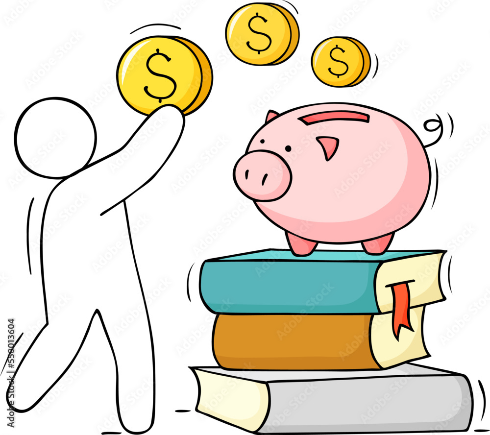 Money investment in education, savings for study Stock Vector | Adobe Stock