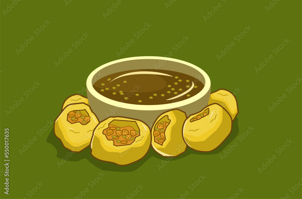 pani puri illustration one of traditional indian food vector stock ...