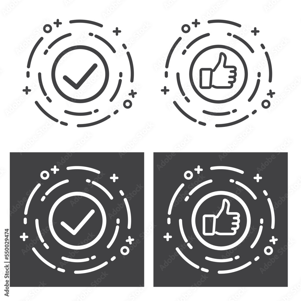 Check mark, thumb up, positive symbols. Stock Vector | Adobe Stock